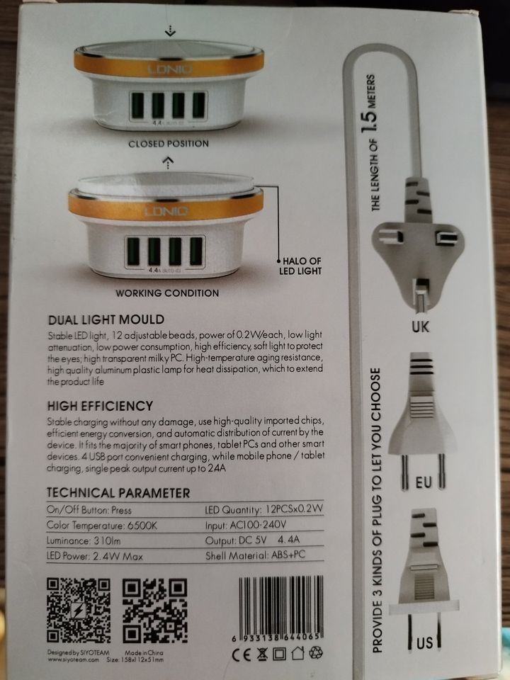 2 in 1 LED PRESS LAMP and USB Hub Charging HUB charging station, Mobile ...