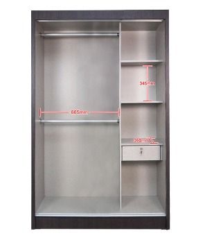 4 Feet Sliding Door Wardrobe In 3-D Laminated Finish, Furniture & Home ...