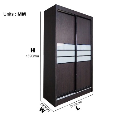 4 Feet Sliding Door Wardrobe In 3-D Laminated Finish, Furniture & Home ...