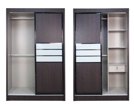 4 Feet Sliding Door Wardrobe In 3-D Laminated Finish, Furniture & Home ...