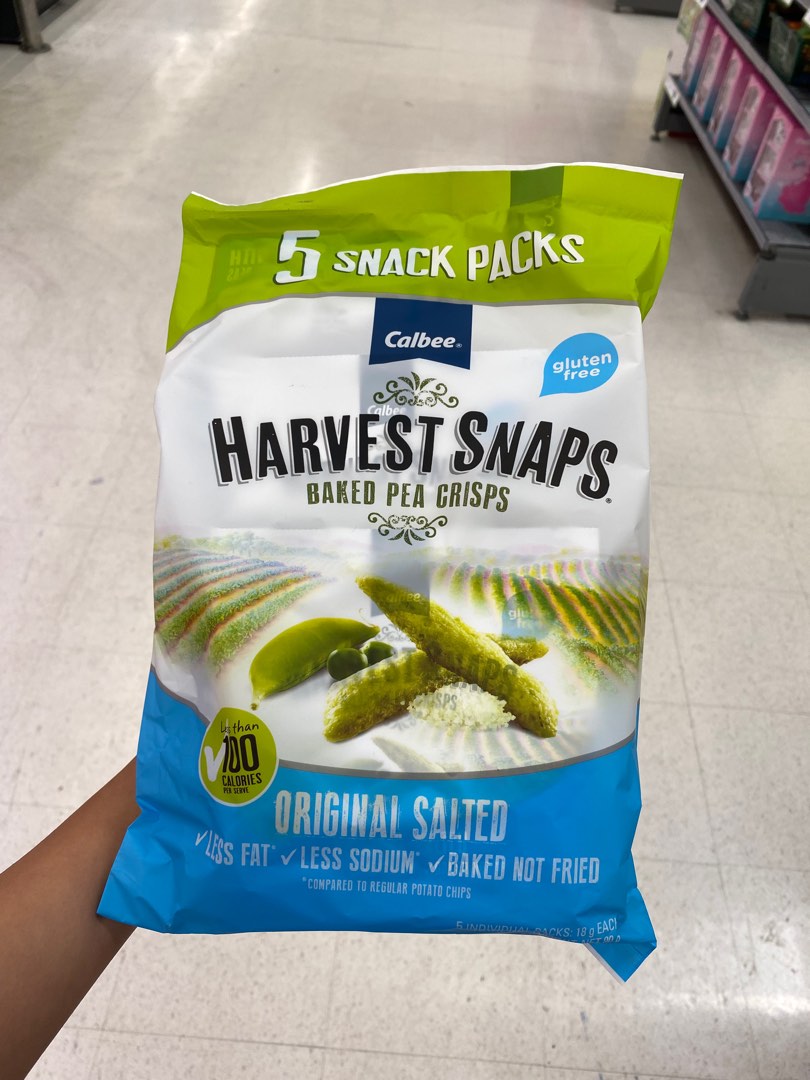 紐西蘭直送 ️Harvest Snaps Baked Pea Crisps, 嘢食 & 嘢飲, 包裝食物&即食食物 - Carousell