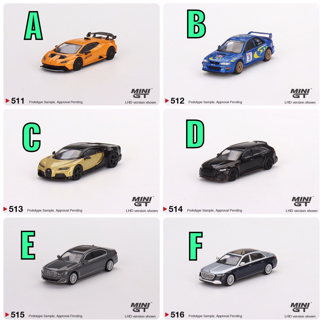 預訂 pre-order**** MiniGT MINI GT 511 Lamborghini Huracan 512 Subaru 513 ...