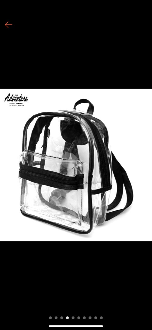 Adventure Clear Transparent Backpack in Black, Women's Fashion, Bags ...