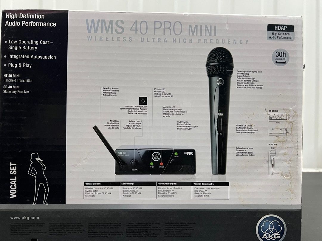 AKG WMS40 Mini Pro WIreless Handheld Microphones, Audio, Microphones on ...