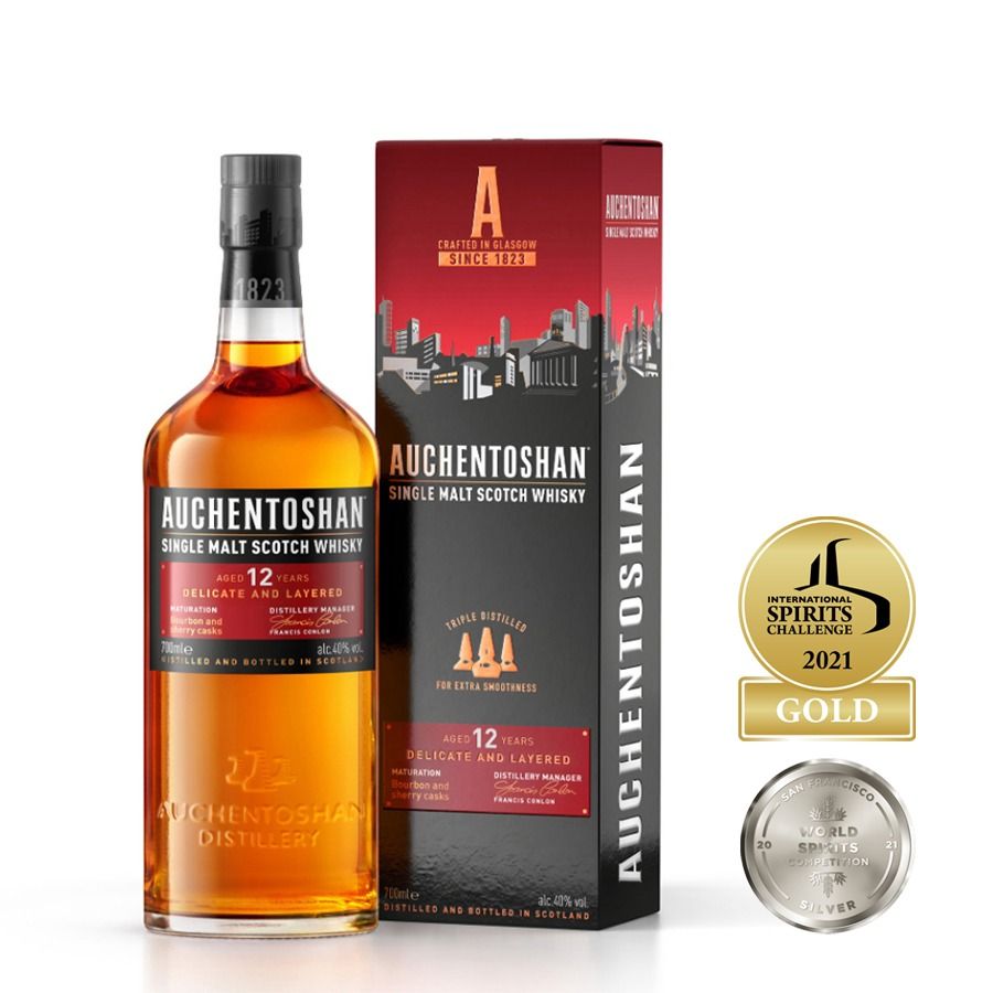 Auchentoshan 12 Years Old Single Malt Scotch Whisky 700ml, Food ...