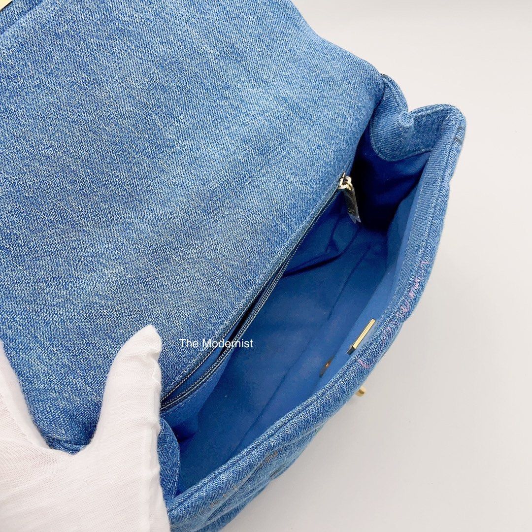 Authentic Chanel 22P Denim Flap Bag, Luxury, Bags & Wallets on Carousell