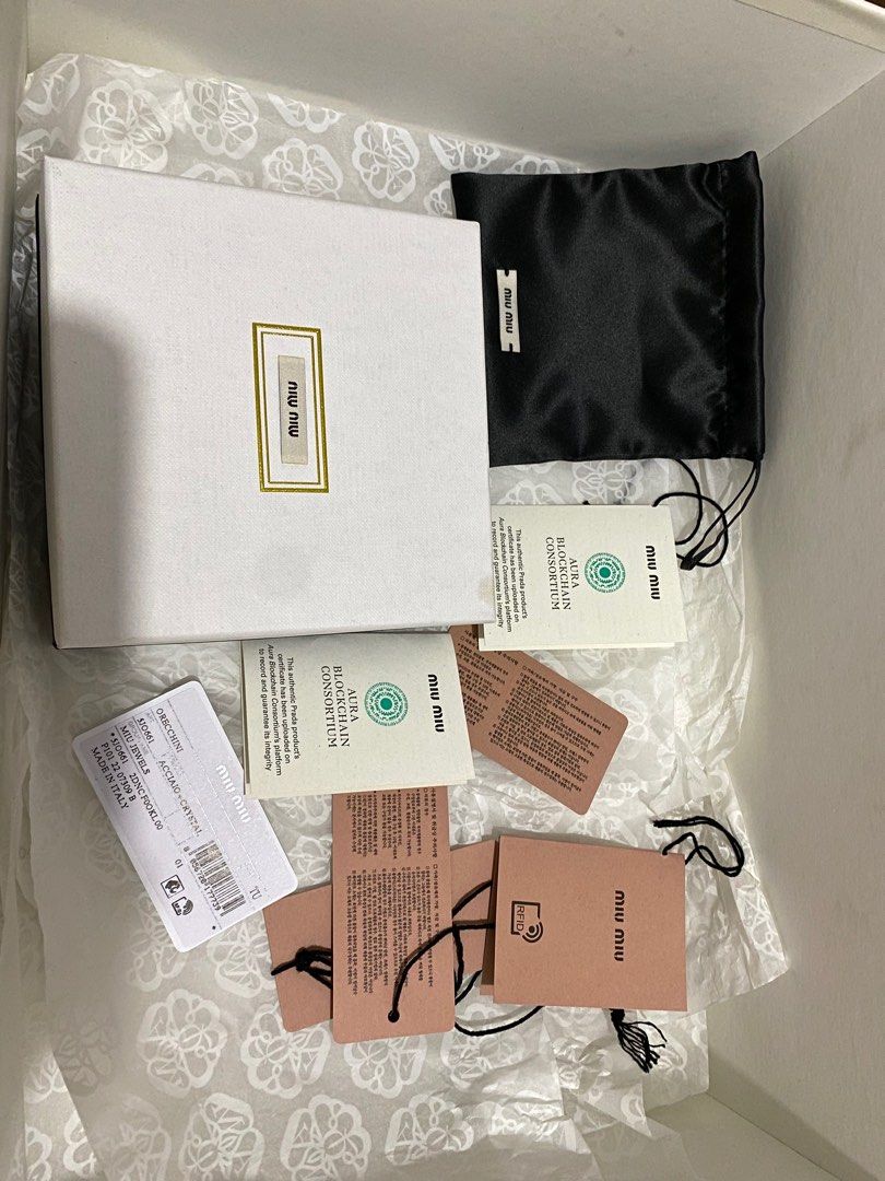 AUTHENTIC MIU MIU BOX JEWELRY BOX WITH POUCH BLACK MADE IN ITALY ...