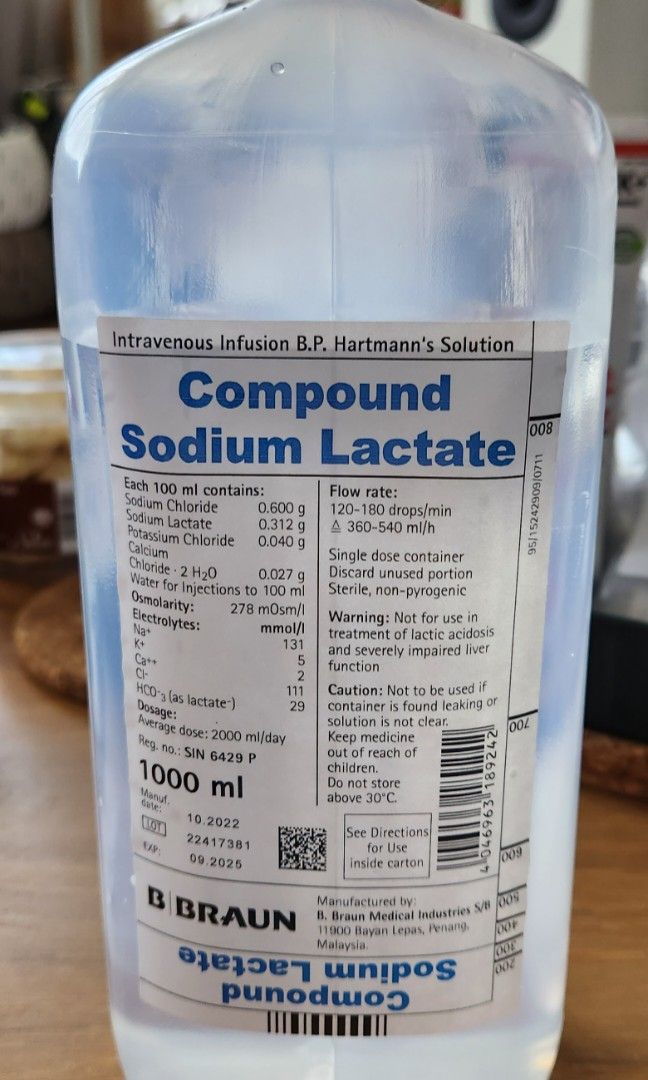 BN Hartmann's Solution, Compound Sodium Lactate, Pet Supplies, Health ... BN Hartmann's Solution, Compound Sodium Lactate, Pet Supplies, Health ...