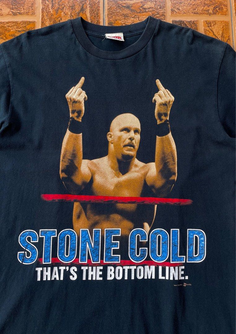 BOOTLEG STONE COLD, Men's Fashion, Tops & Sets, Tshirts & Polo Shirts on Carousell
