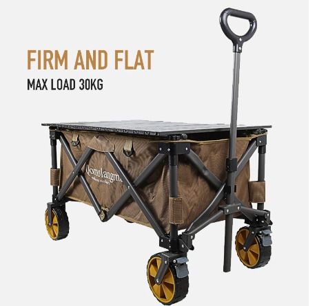 Camp Wagon Table Trolley Table Top Aluminum Alloy Wood Grain Design 55 ...