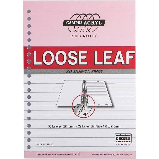 Campus Acryl Loose Leaf Ring Notes filler notes, Hobbies & Toys ...