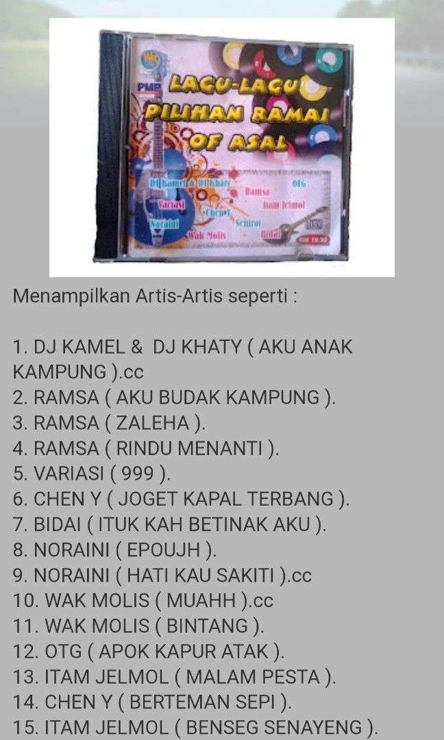 CD LAGU-LAGU PILIHAN RAMAI OF ASAL.., Hobbies & Toys, Music & Media ...