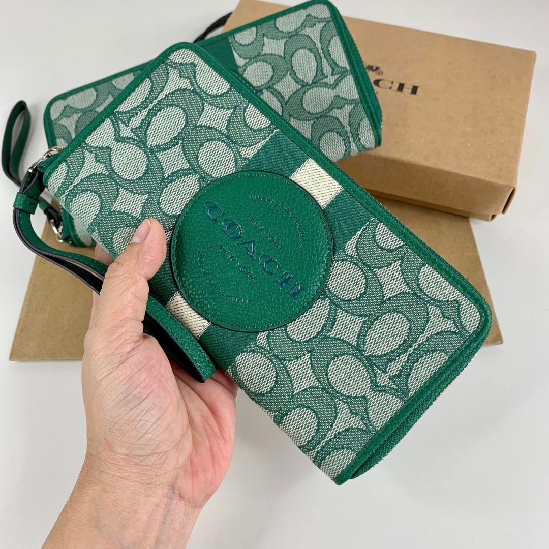 Coach Dempsey Large Phone Wallet In Signature Jacquard With Stripe And ...