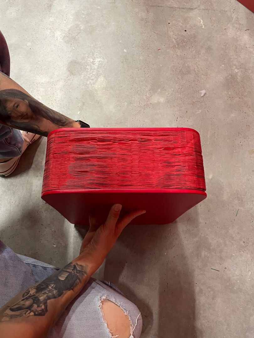 Collapsible honeycomb bench paper 3-seater, Furniture & Home Living ...