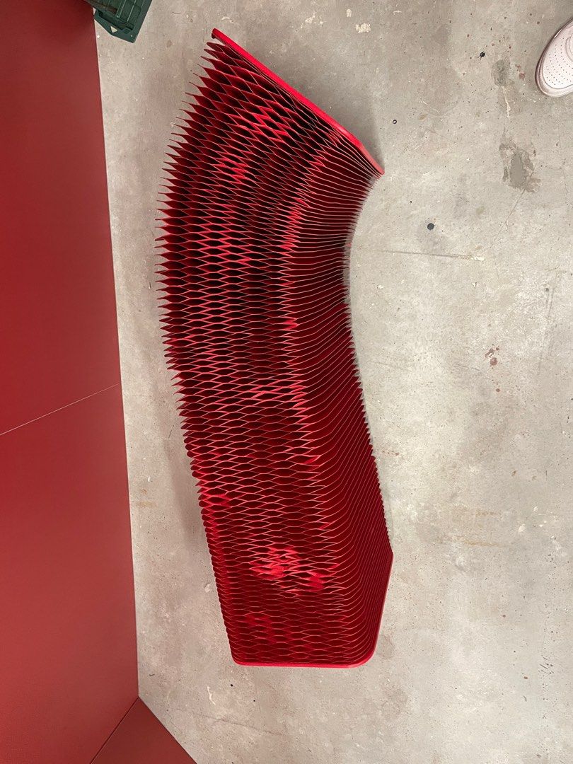 Collapsible honeycomb bench paper 3-seater, Furniture & Home Living ...