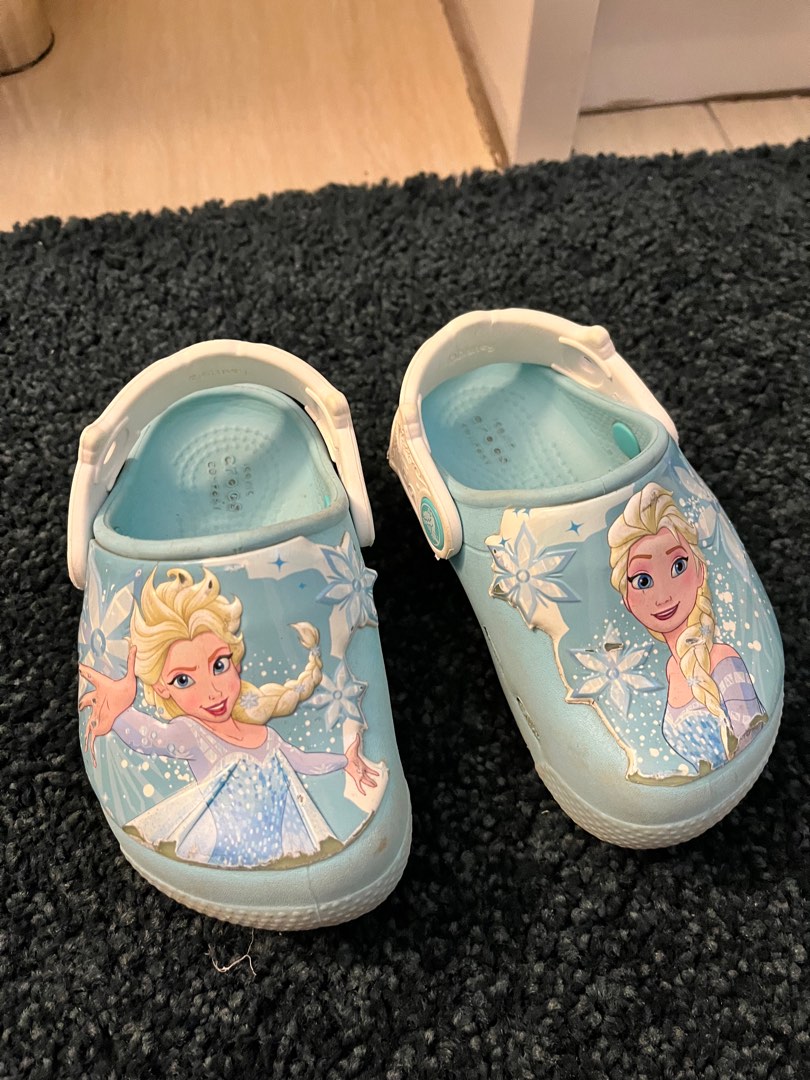Crocs Elsa slippers, Babies & Kids, Babies & Kids Fashion on Carousell