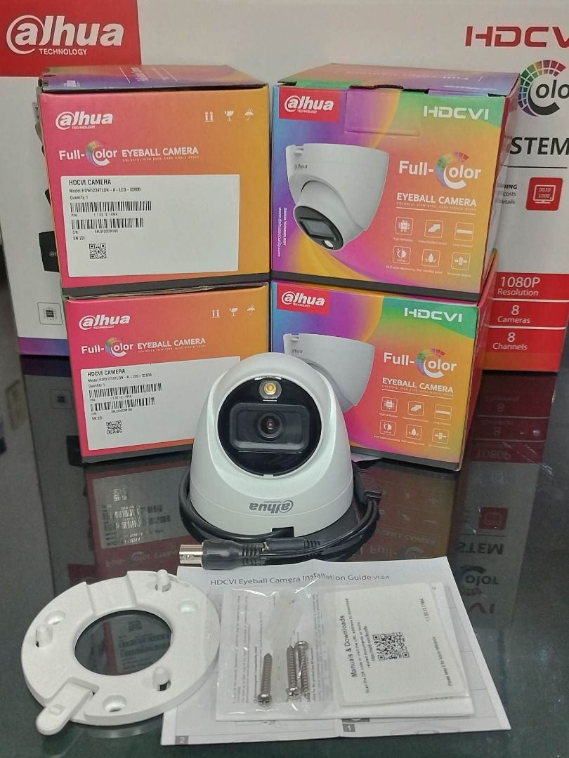 Dahua FULL-COLOR with MIC Kit 8 Channel CCTV Package (4 Dome, 4 Bullet) 2MP Plug and Play CCTV ...