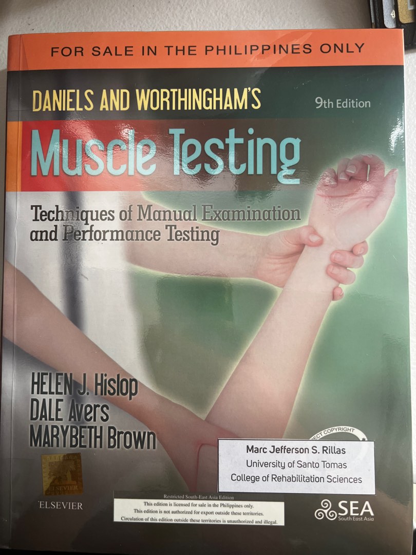 DANIEL AND WORTHINGHAM MUSCLE TESTING 9th EDITION, Hobbies & Toys ...