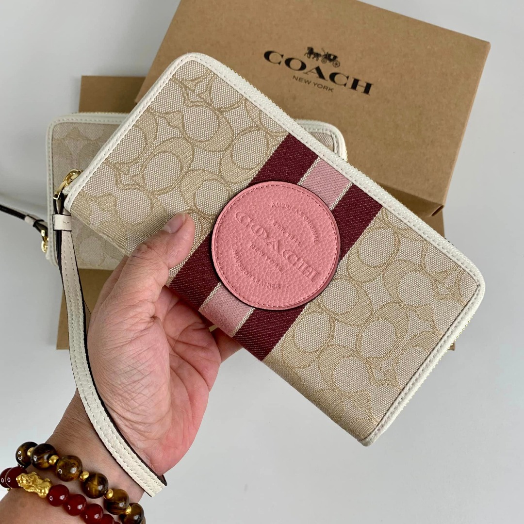 Dempsey Large Phone Wallet In Signature Jacquard With Stripe And Coach ...