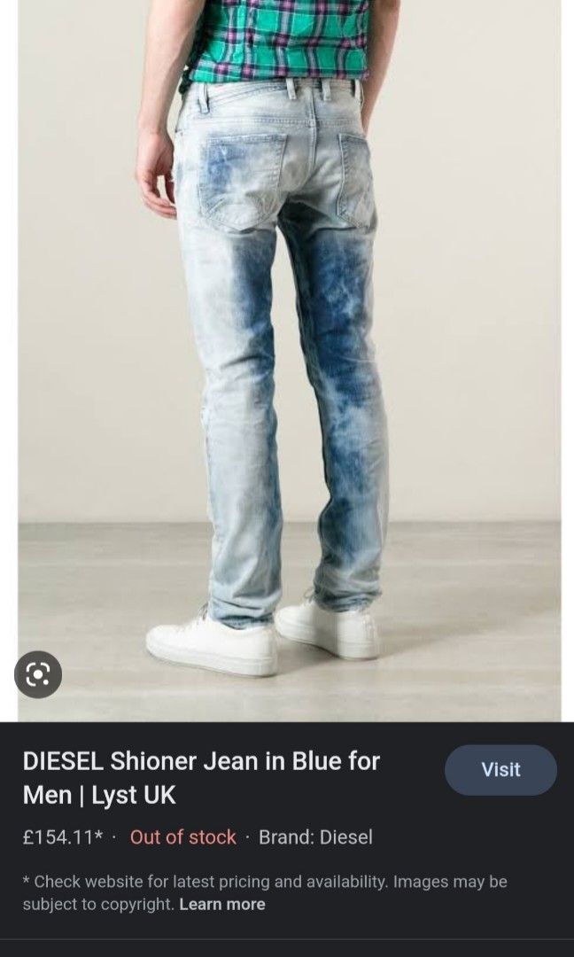 Diesel shioner slim skinny, Men's Fashion, Bottoms, Jeans on Carousell