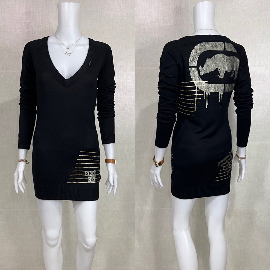 Ecko Red Knit Dress, Women's Fashion, Dresses & Sets, Dresses on Carousell