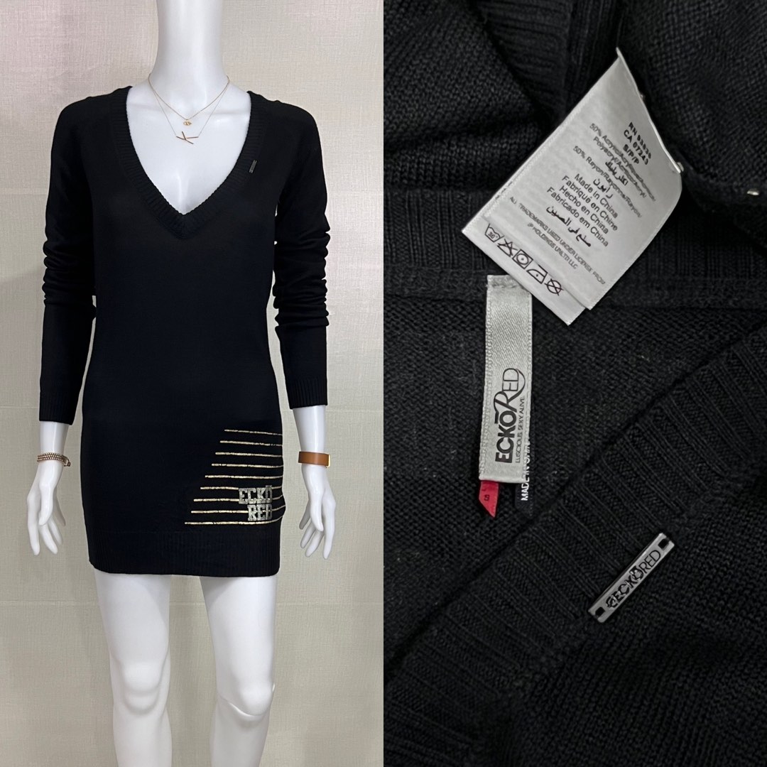 Ecko Red Knit Dress, Women's Fashion, Dresses & Sets, Dresses on Carousell