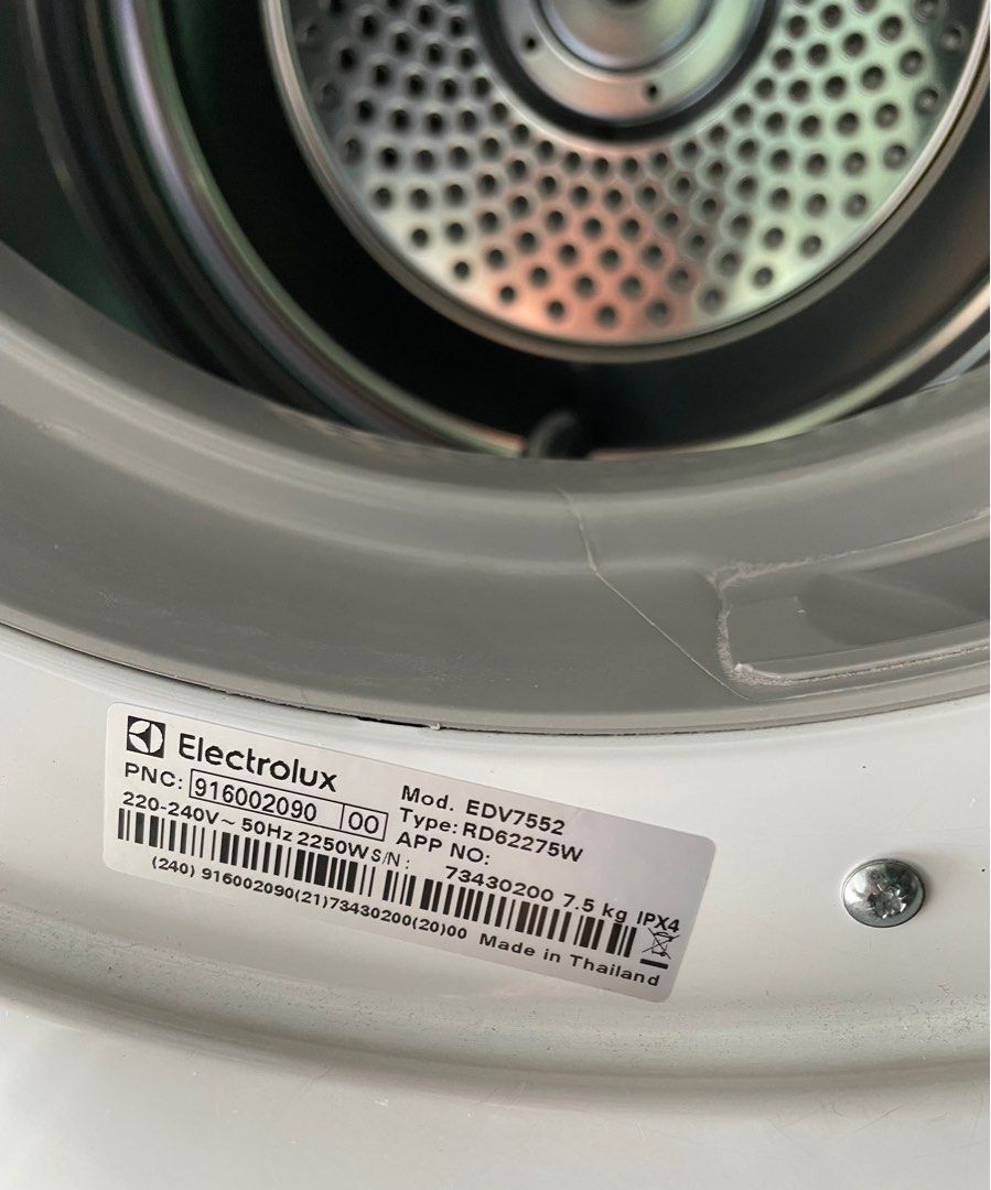 Electrolux SensorDry Dryer 7.5kg EDV7552, TV & Home Appliances, Washing ...
