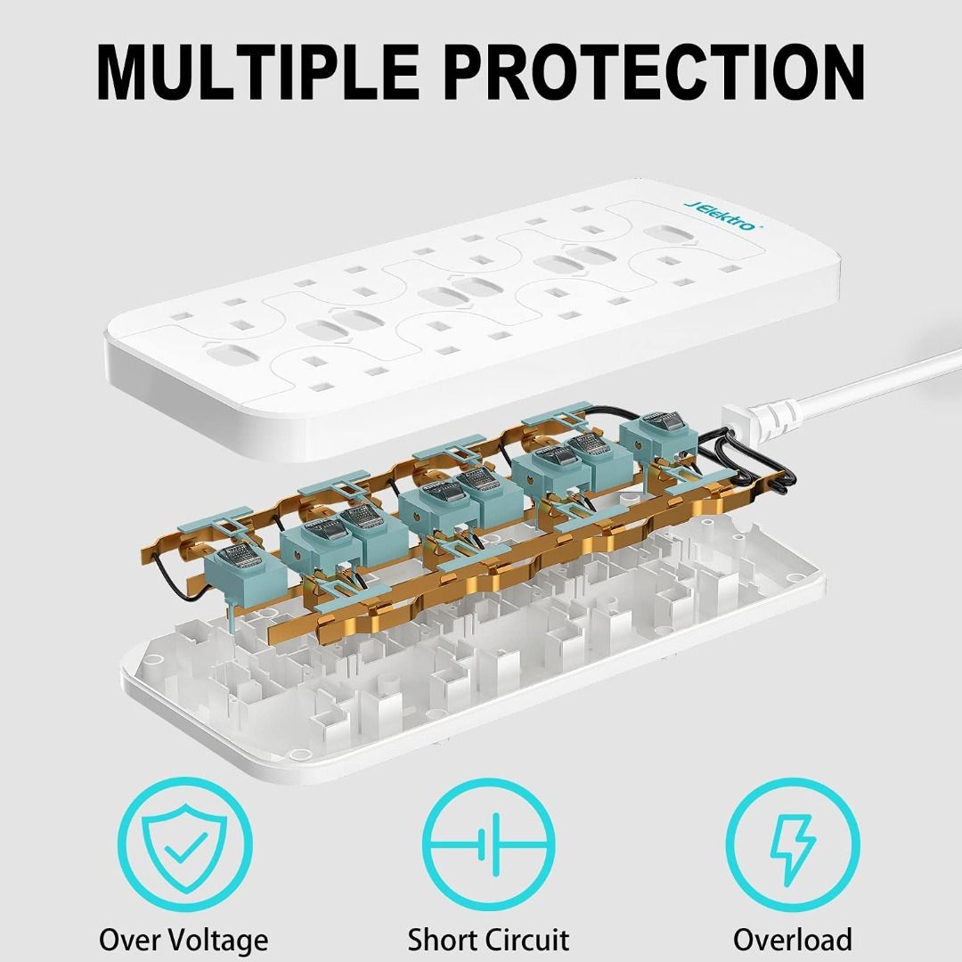 Extension Cord J Elektro Extension Lead with Individual Switches Multi ...