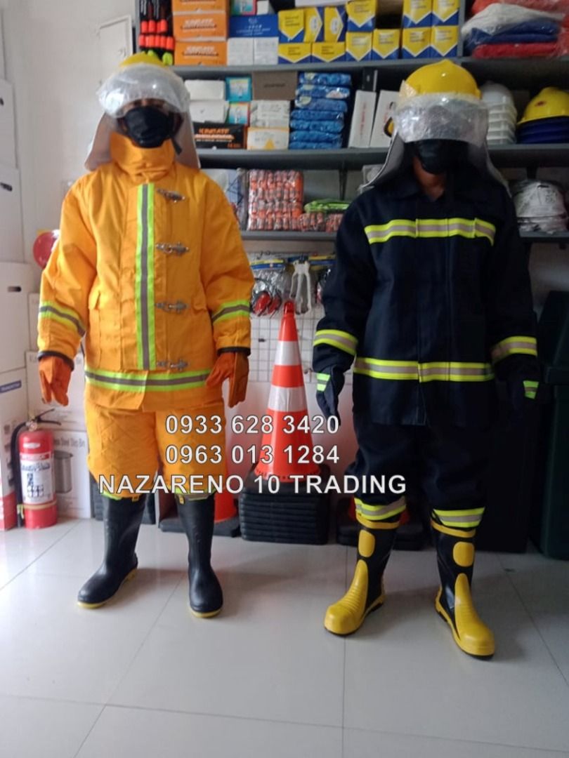 Fireman suit With Reflector Fire Protection, Looking For on Carousell