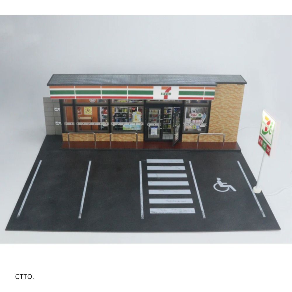 G Fans 1/18 Scale Diorama 7-11 Building Model 4 Parking Spaces, Hobbies ...
