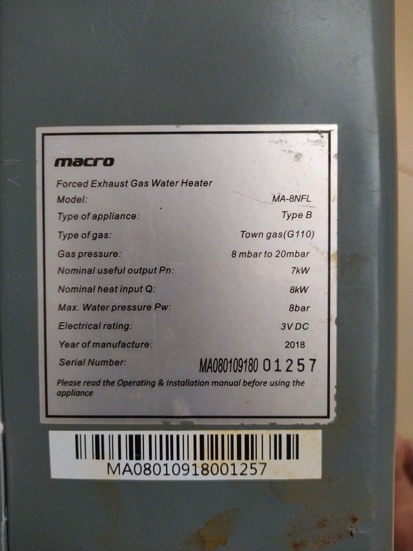 Gas Water heater (electronic not working), TV & Home Appliances, Water ...