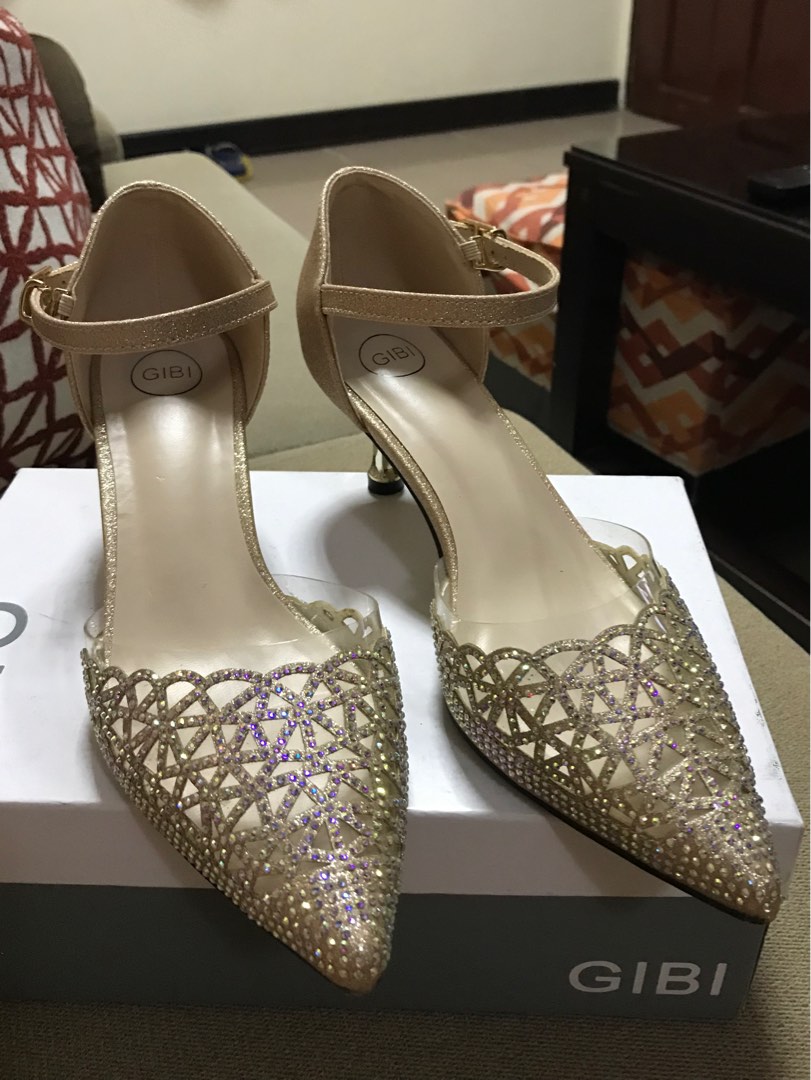 Gibi Champagne “Joy” Wedding Heels, Women's Fashion, Footwear, Heels on ...