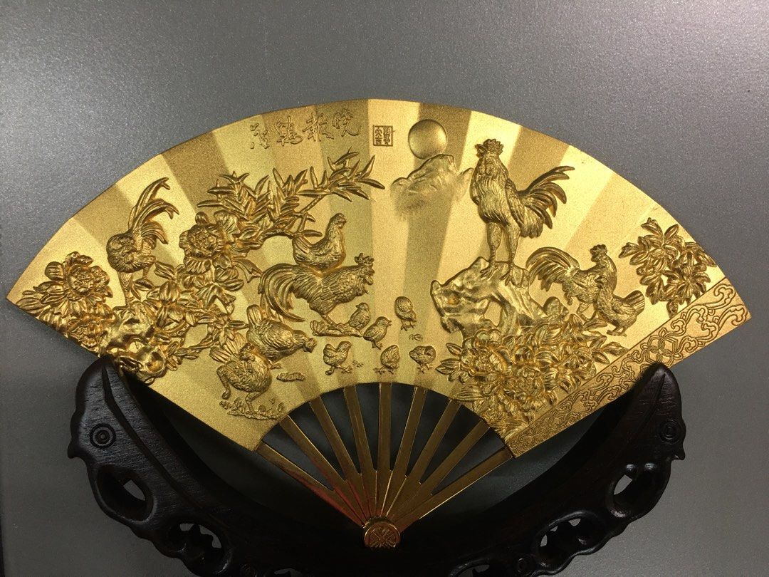 Gold plated fan, Furniture & Home Living, Home Decor, Other Home Decor ...