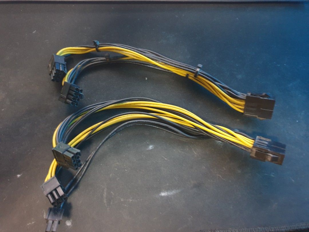 GPU pci-e risers + Pcie 8 pin to 8x2 pin Adapters + PCIE USB Splitter ...