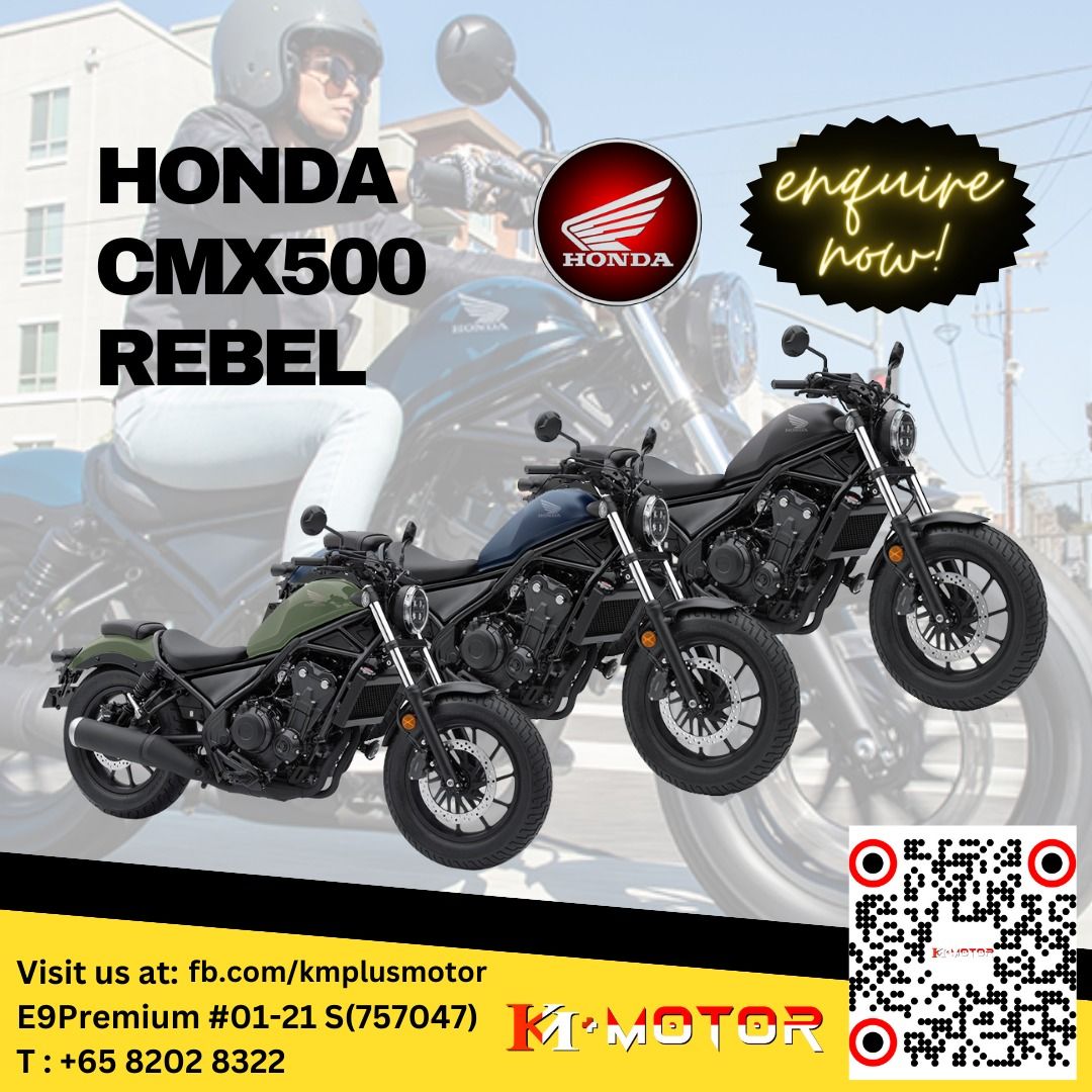 HONDA CMX500 REBEL CRUISER BRAND NEW PARALLEL TWIN 500CC CLASS 2 STREET ...