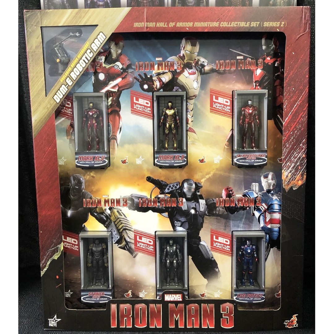 Hot Toys MMSC014-020 Iron Man Figures With Hall Of Armor Miniature LED ...