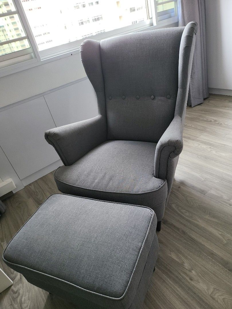 Ikea Arm Chair ans Leg Rest, Furniture & Home Living, Furniture, Chairs ...