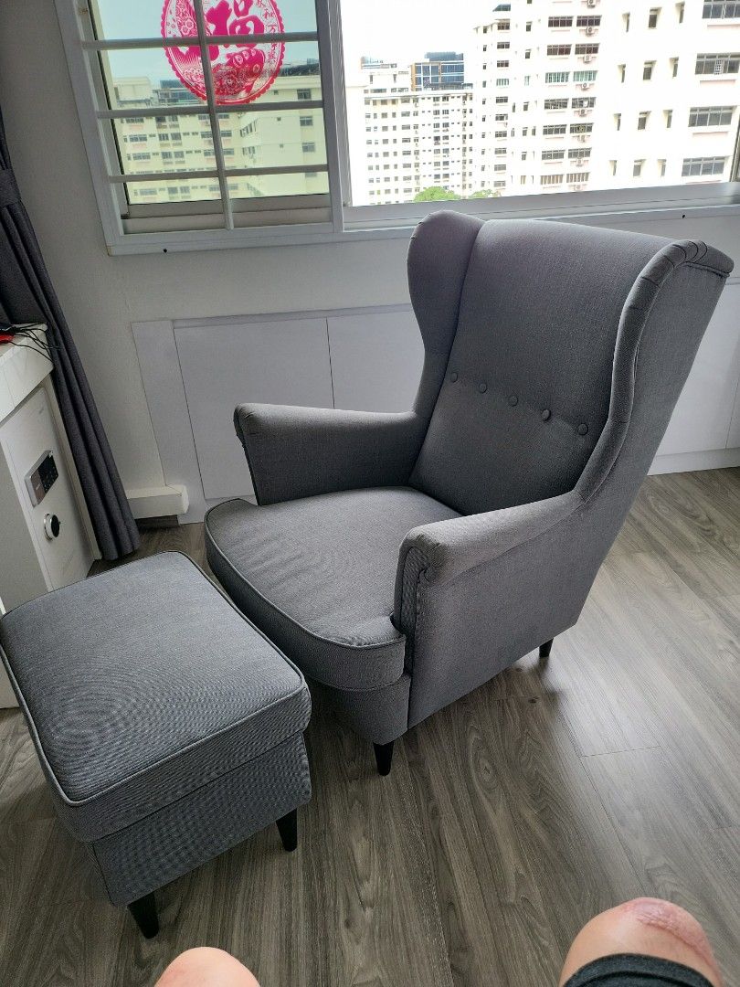 Ikea Arm Chair ans Leg Rest, Furniture & Home Living, Furniture, Chairs ...