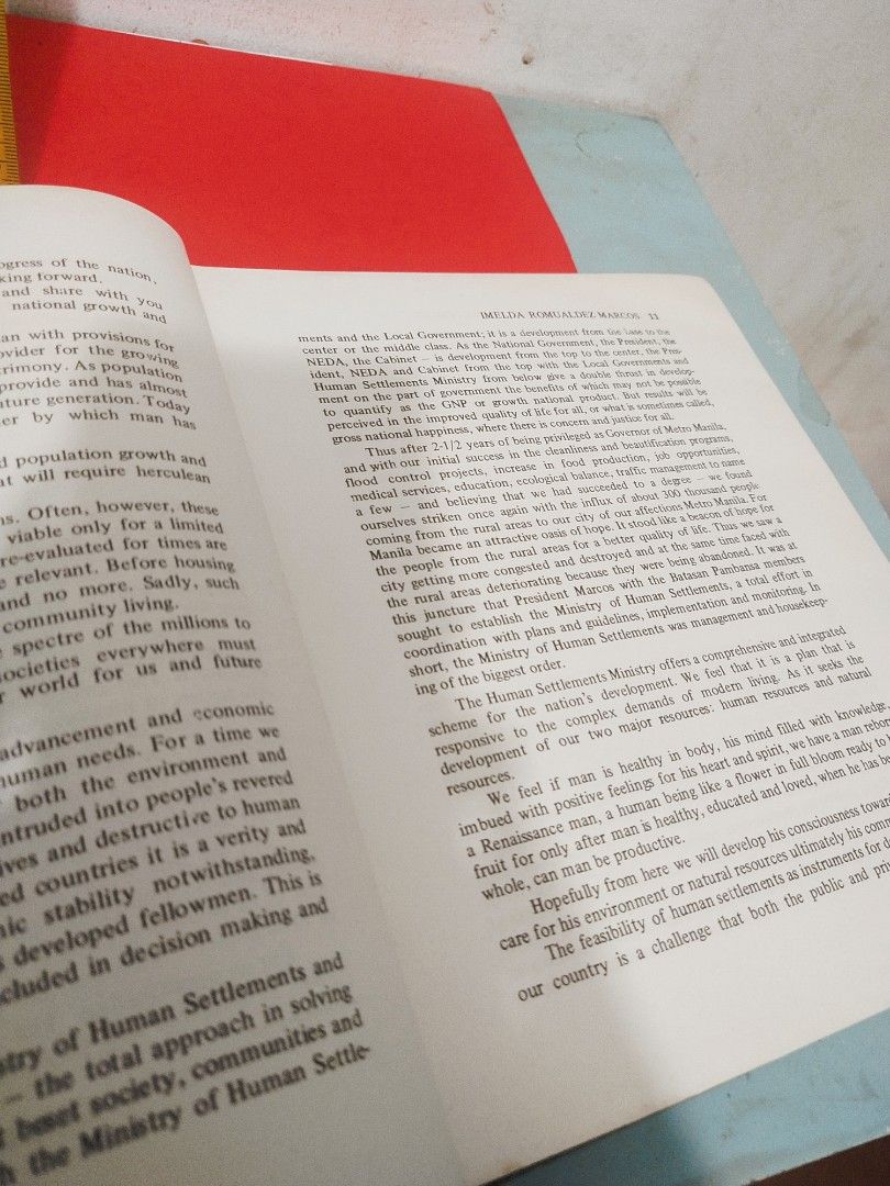 Imelda Marcos book of her speeches/"A Humanist Approach to Development ...