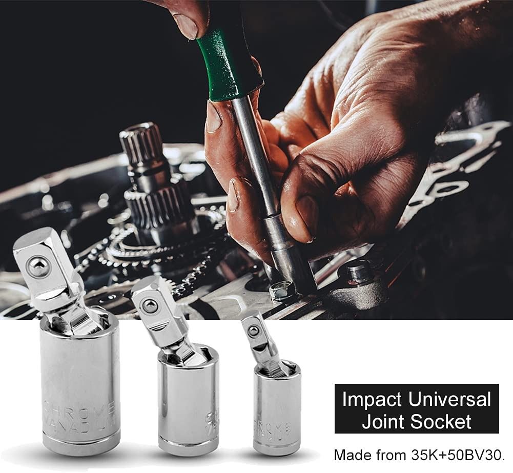 Impact Universal Joint Socket Sets 1/4 Inch, 3/8 Inch, 1/2 Inch Swivel ...