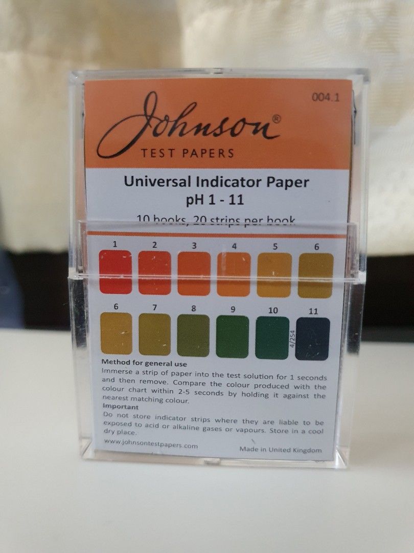 Johnson Universal Indicator Paper PH 1 - 11, Health & Nutrition ...