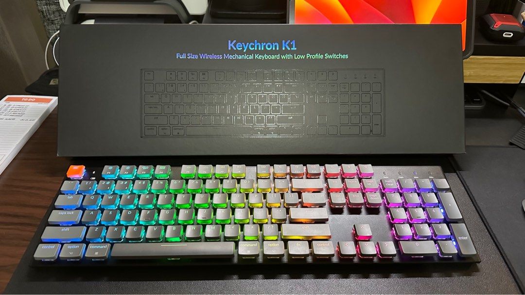 Keychron RGB K1 v4 Full Size Low Profile Mechanical Keyboard (Brown ...