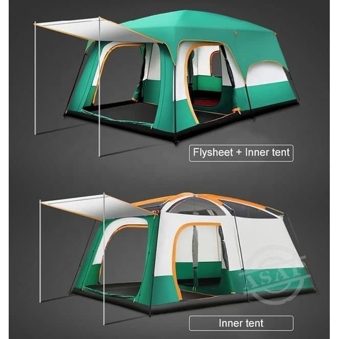 Khemah Besar Camping Tent 8 12 People, Furniture & Home Living, Outdoor ...