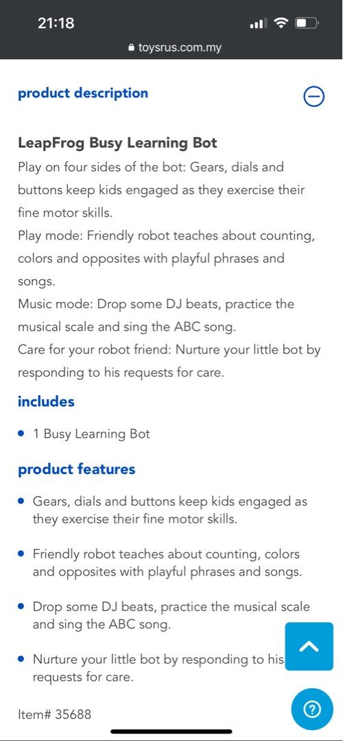 Leapfrog busy learning bot robot cube, Babies & Kids, Infant Playtime ...