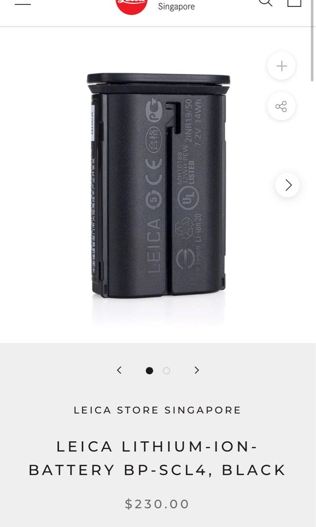 Leica SL battery (new), Photography, Photography Accessories, Batteries ...