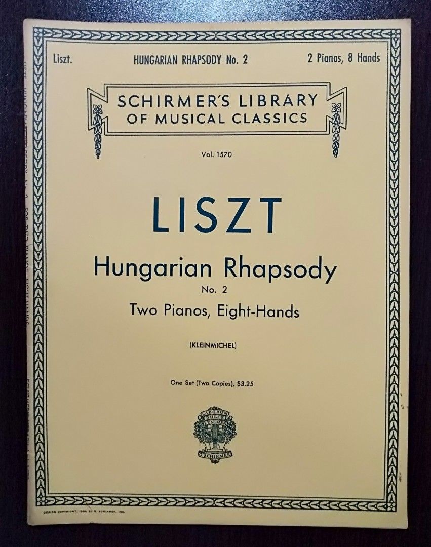 LISZT Hungarian Rhapsody No. 2 Two Pianos, Eight-Hands (KLEINMICHEL ...