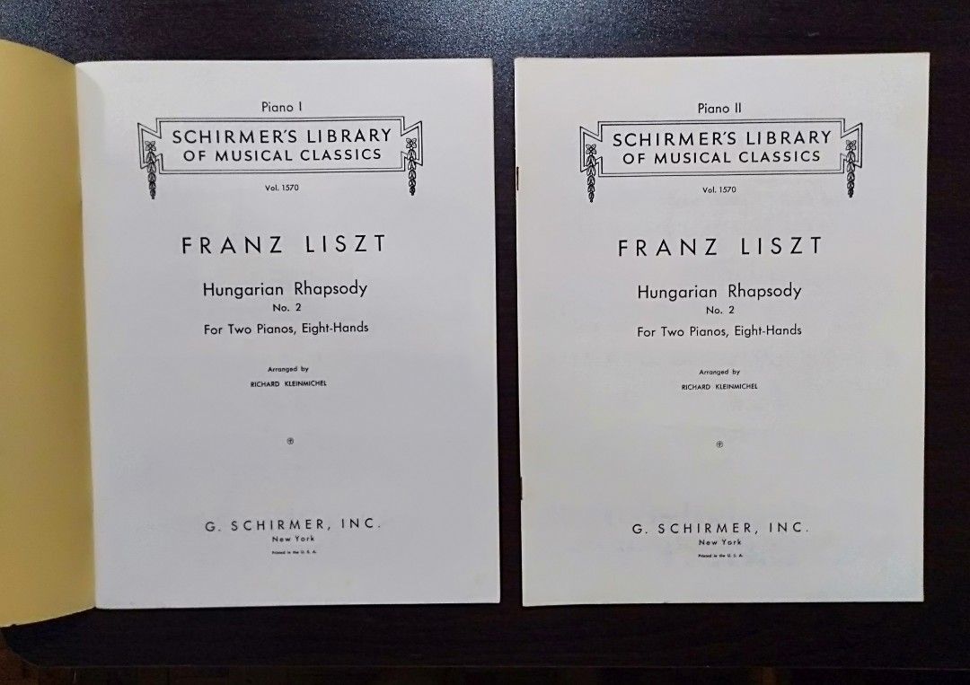 LISZT Hungarian Rhapsody No. 2 Two Pianos, Eight-Hands (KLEINMICHEL ...