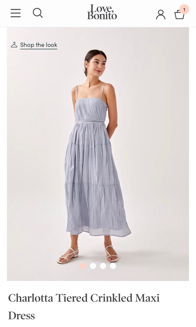 Love Bonito Charlotta Tiered Wrinkled Maxi Dress, Women's Fashion ...