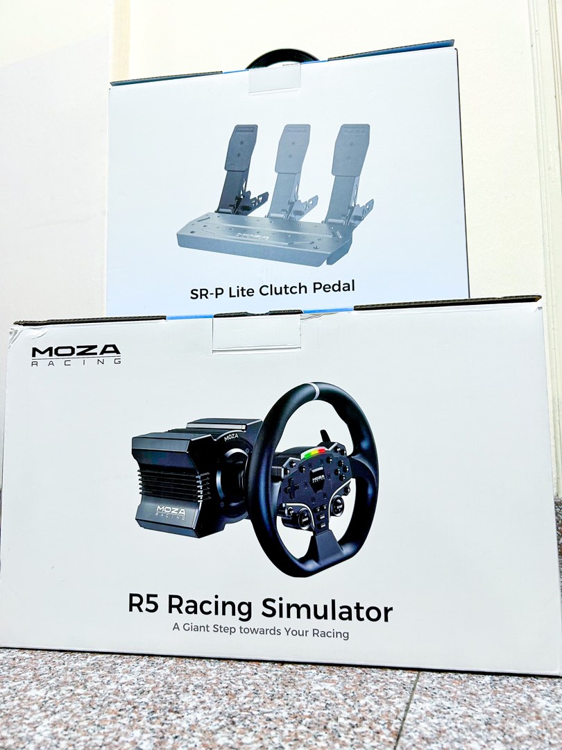 MOZA Racing R5 Racing Simulator Bundle and SRP Lite clutch Pedal, Video ...