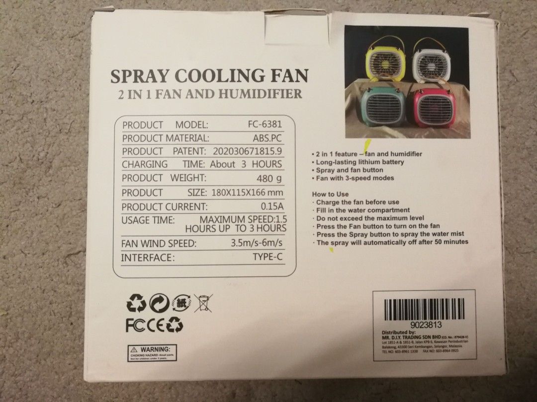 Mr DIY Spray Cooling Fan, TV & Home Appliances, Air Purifiers ...